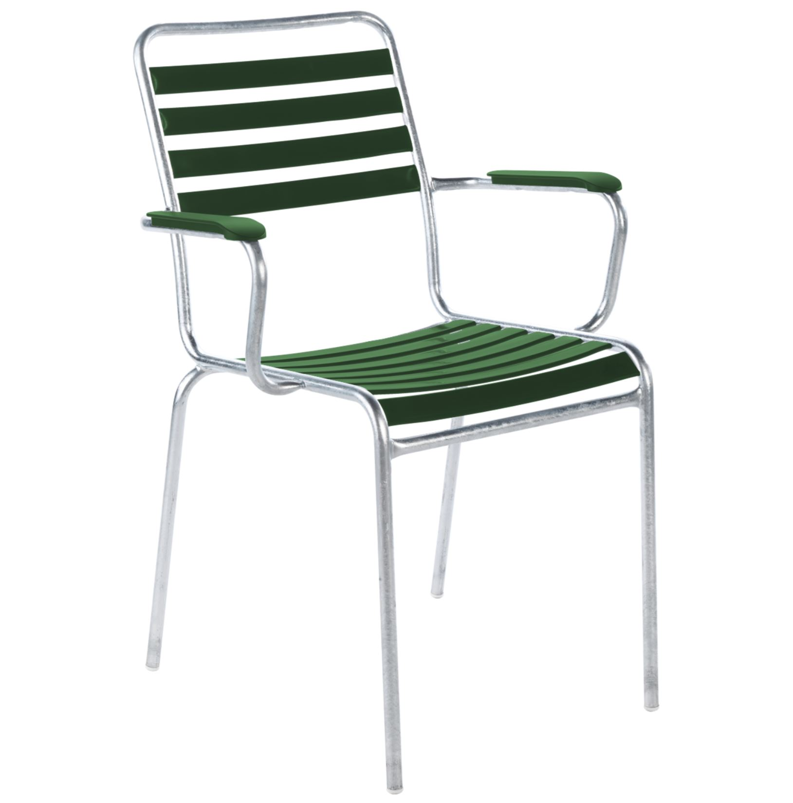 Chaise Lättli St. Moritz avec accoudoirs Schaffner / Couleur : vert sapin