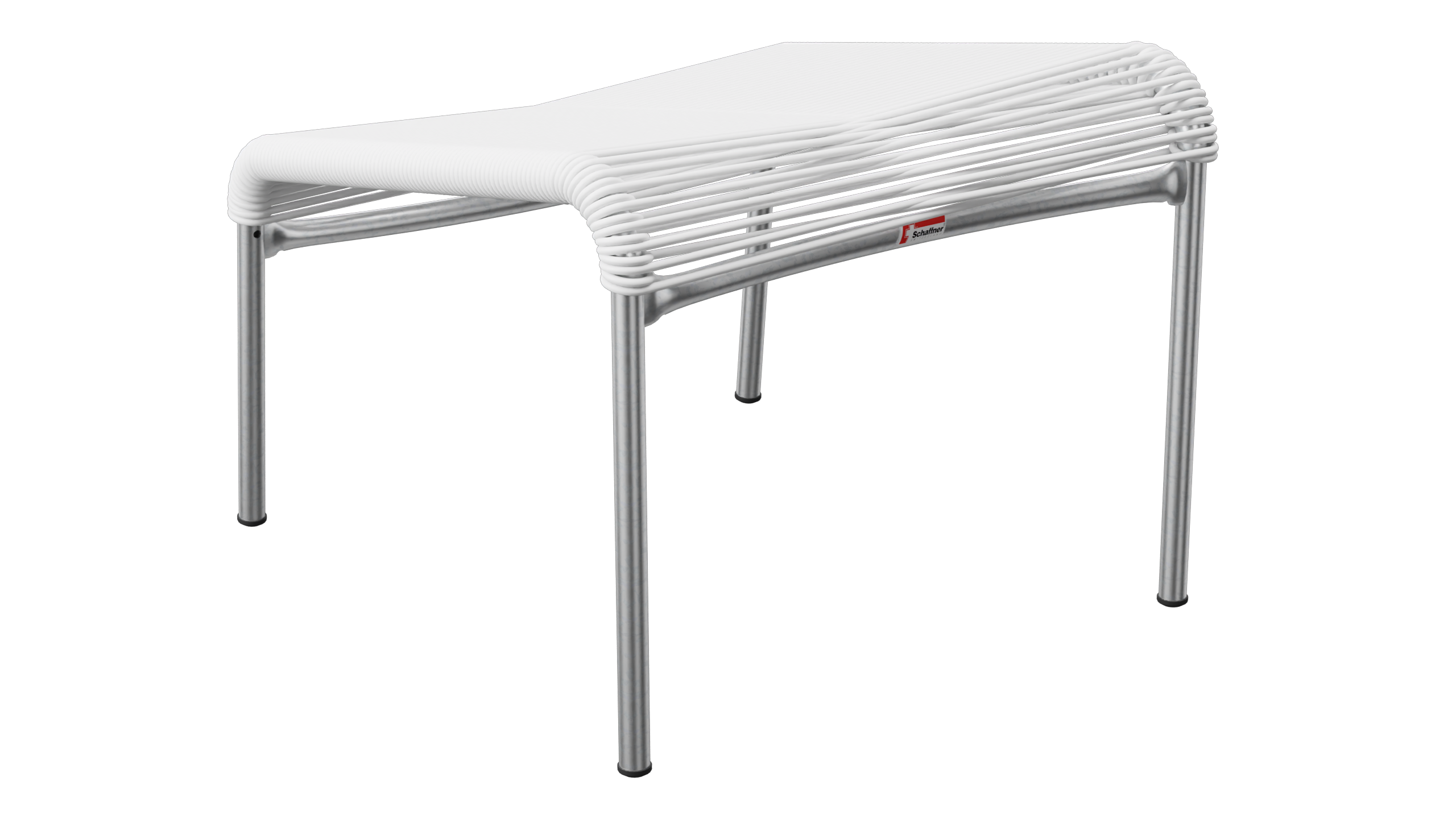 Tabouret Spaghetti Säntis galvanisé à chaud d'Schaffner / Couleur : blanc