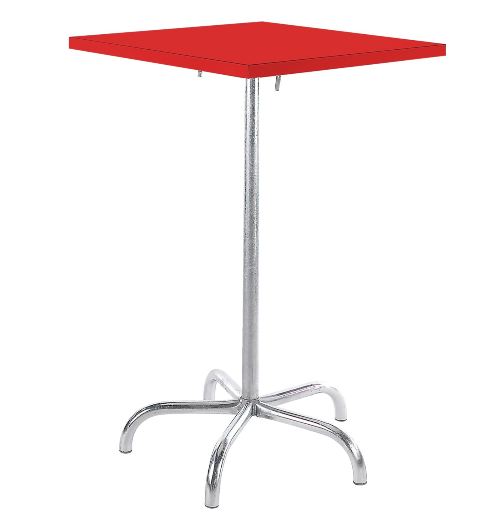 Table haute métallique Säntis Carré Schaffner / Couleur : rouge
