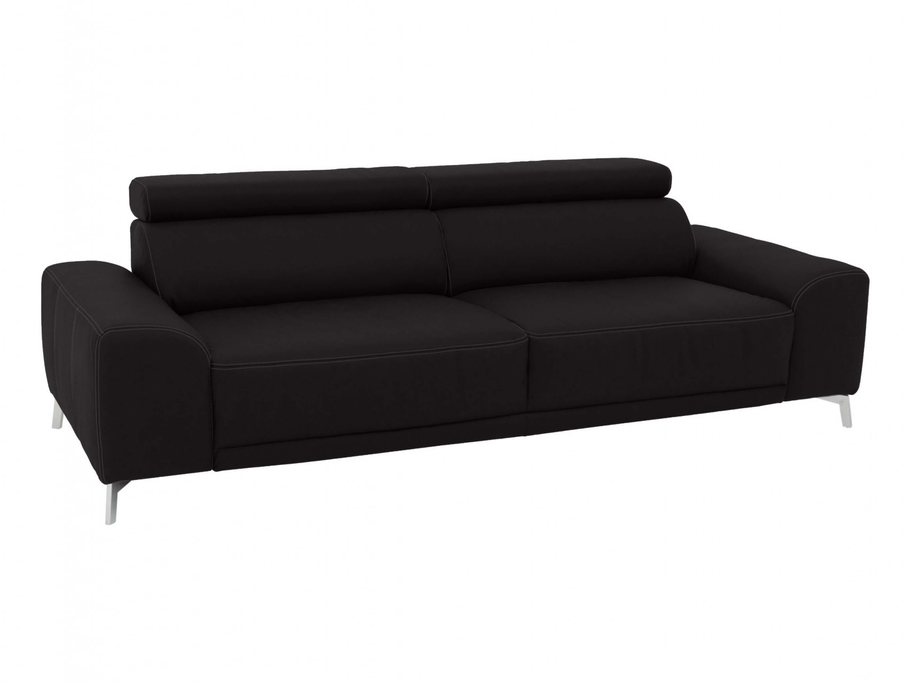 Lucio Basic sofa W: 222 cm Candy / Colour: Black / Material: Basic leather