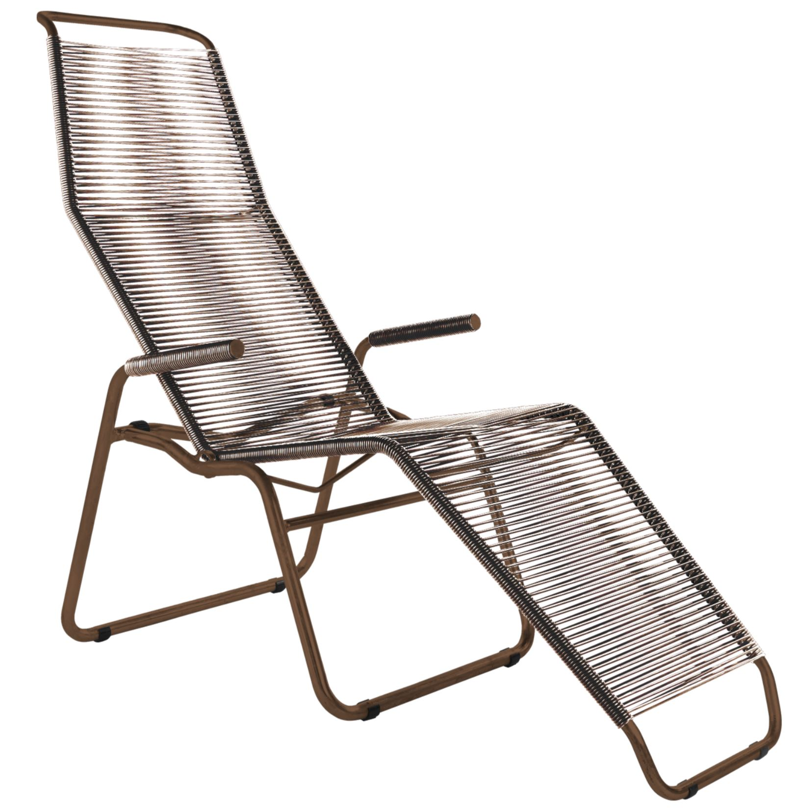 Chaise longue spaghetti Brissago Schaffner / Couleur : brun transparent