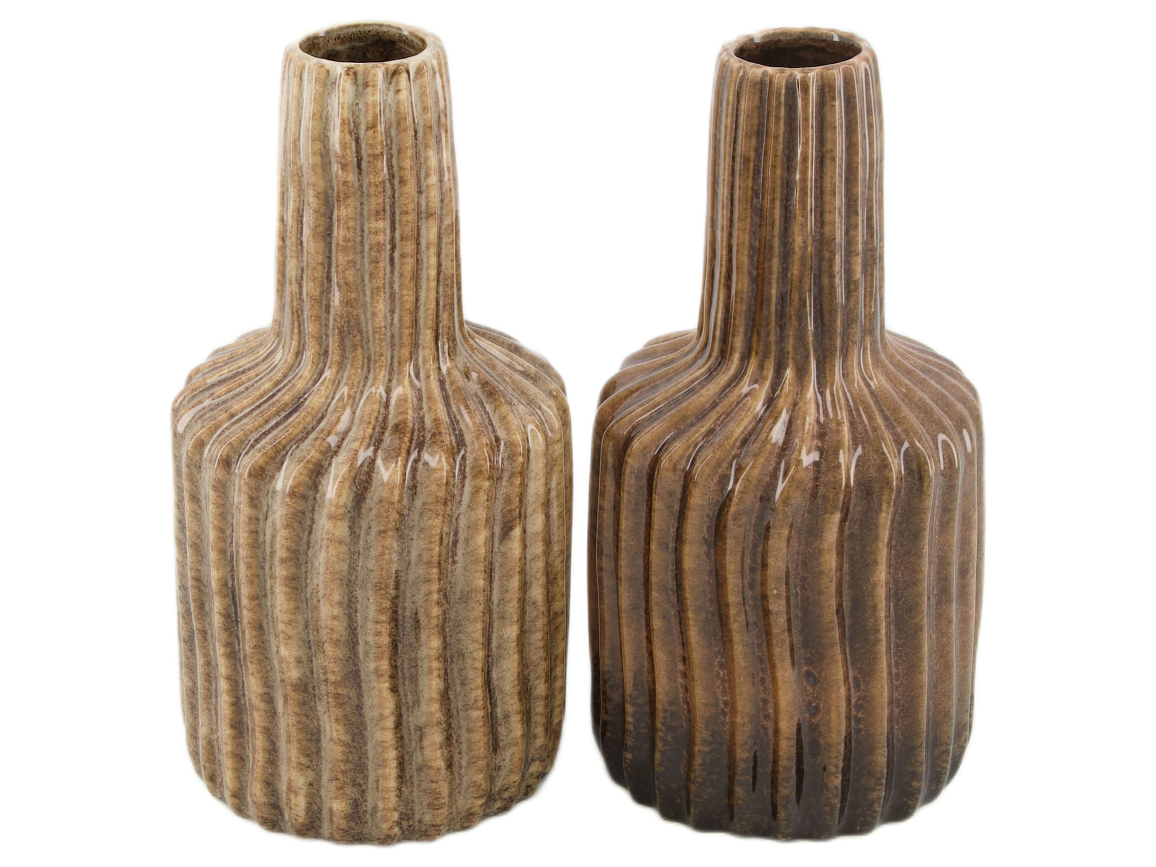 Vase Keramik Braun H: 22 cm Decofinder