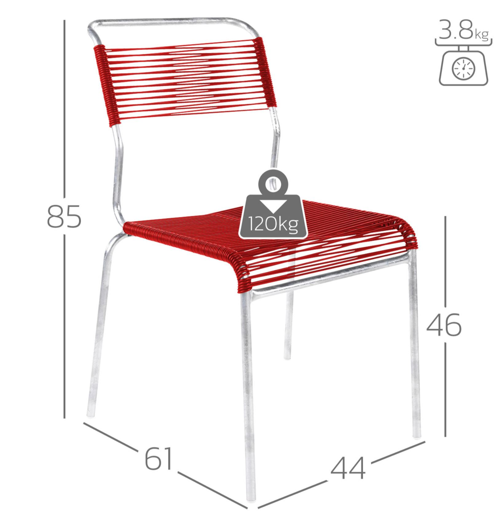 Spaghetti chair Säntis Schaffner / Colour: Brown transparent