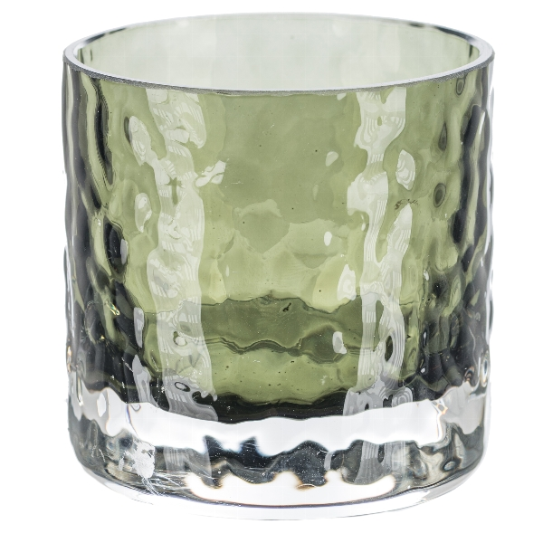 Windlicht Schliff Smoke H: 8 cm Kaheku