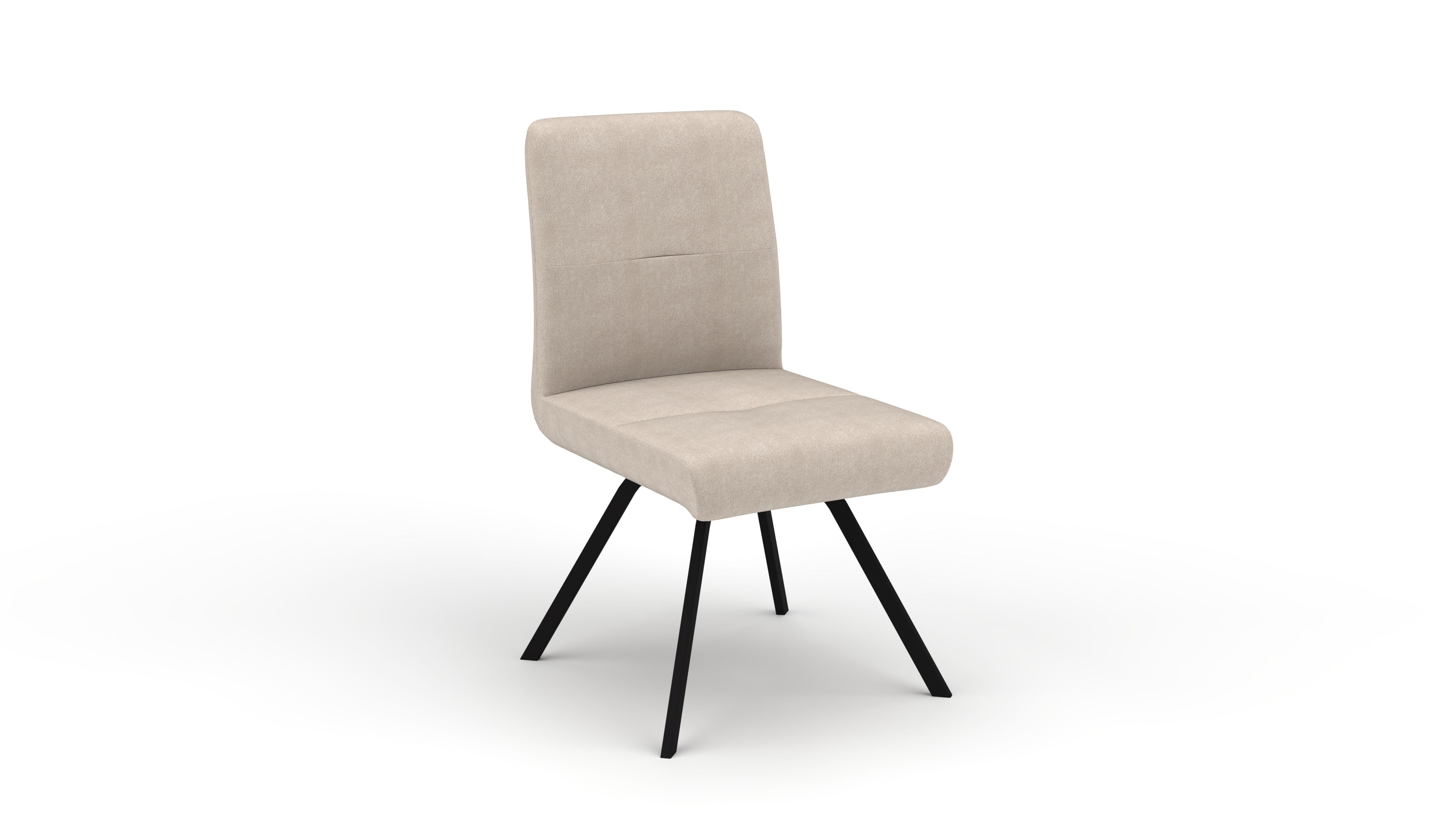 Stuhl Canopus - von UrbanDesign | Drehfunktion, Fuss schwarz, Stoff Beige
