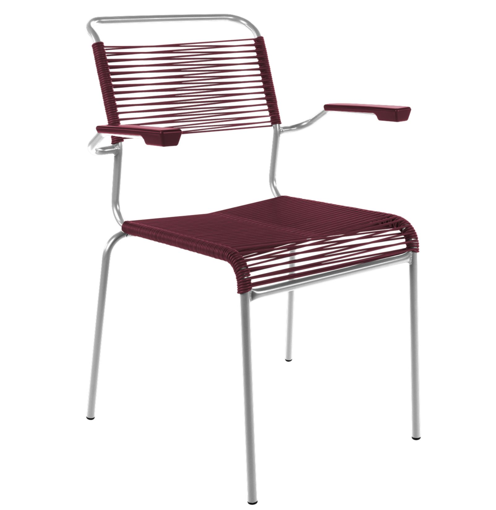 Säntis spaghetti chair with armrests Schaffner / colour: brown-transparent
