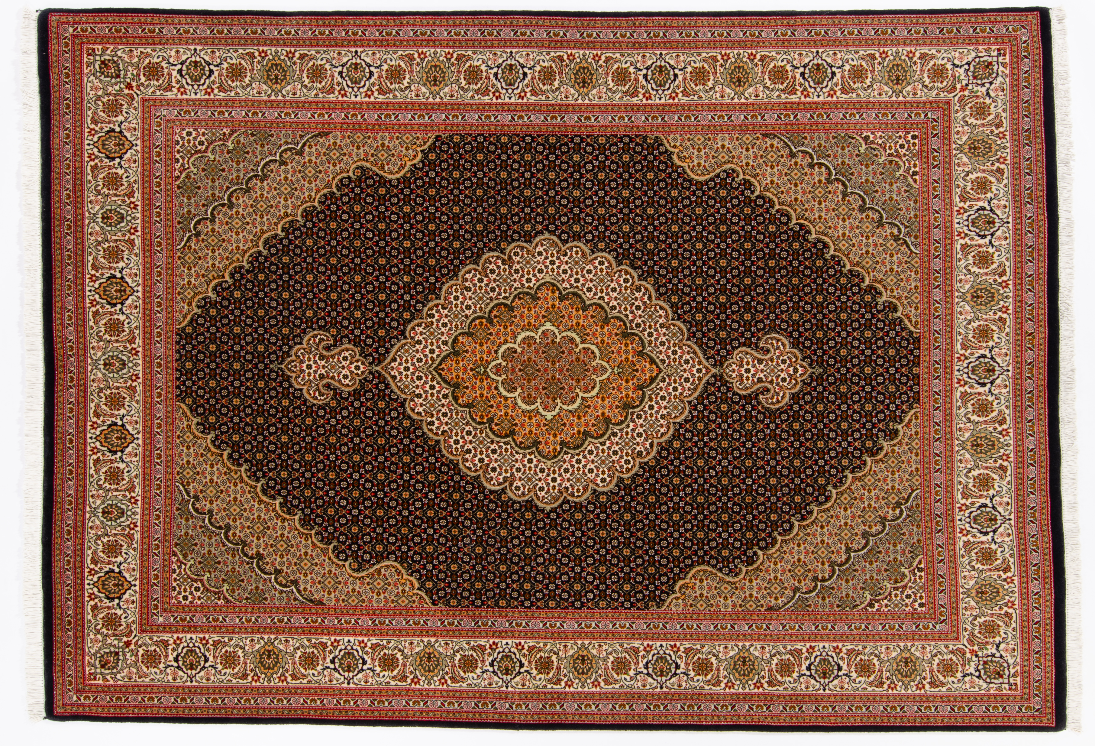 Klassischer Teppich Sarough Alt Negra / Farbe: Grau