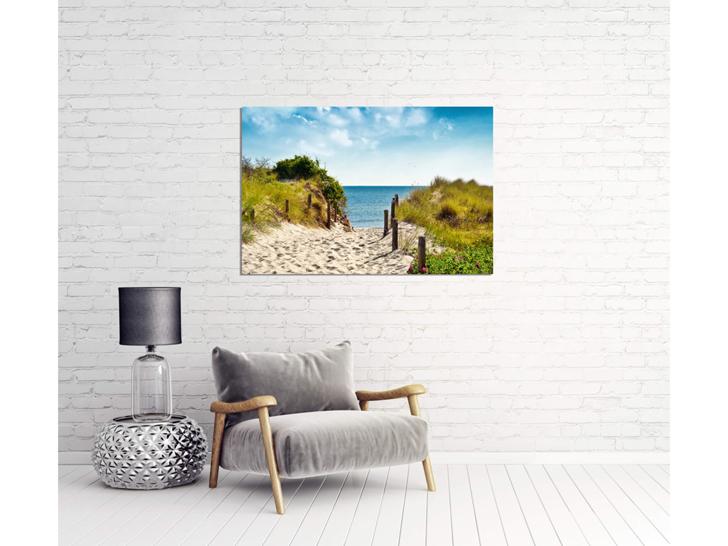 Digitaldruck auf Acrylglas Sandweg Zum Meer 1 image LAND / Grösse: 150 ...
