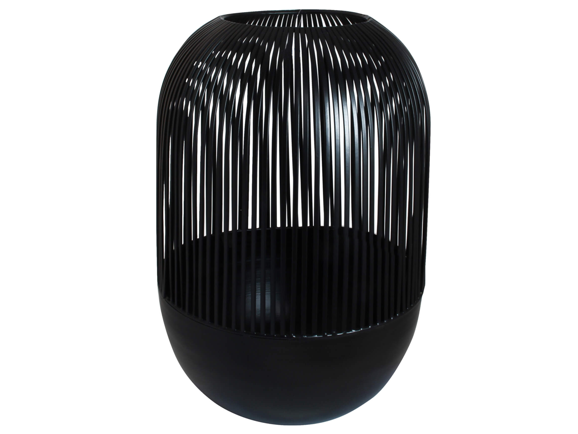 Laterne Sendai Schwarz H: 15 cm Kaheku