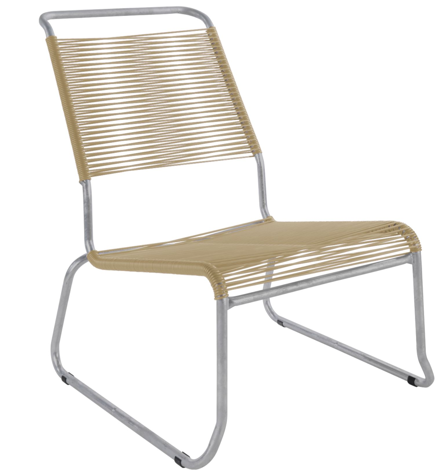 Spaghetti-Kufen-Lounger-Hochlehner Säntis Schaffner / Farbe: Pastellbraun