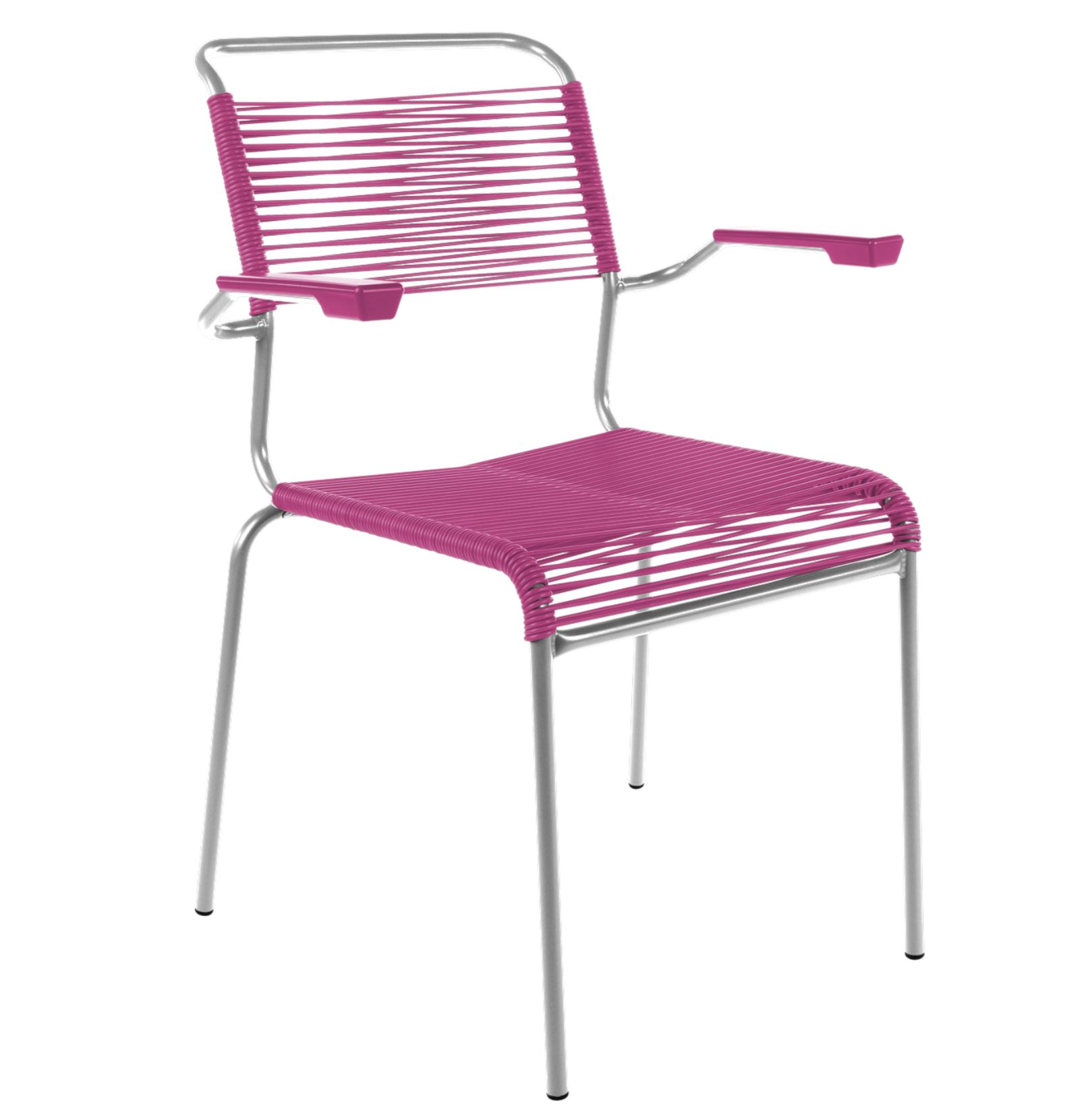 Säntis spaghetti chair with armrests Schaffner / Colour: Pink