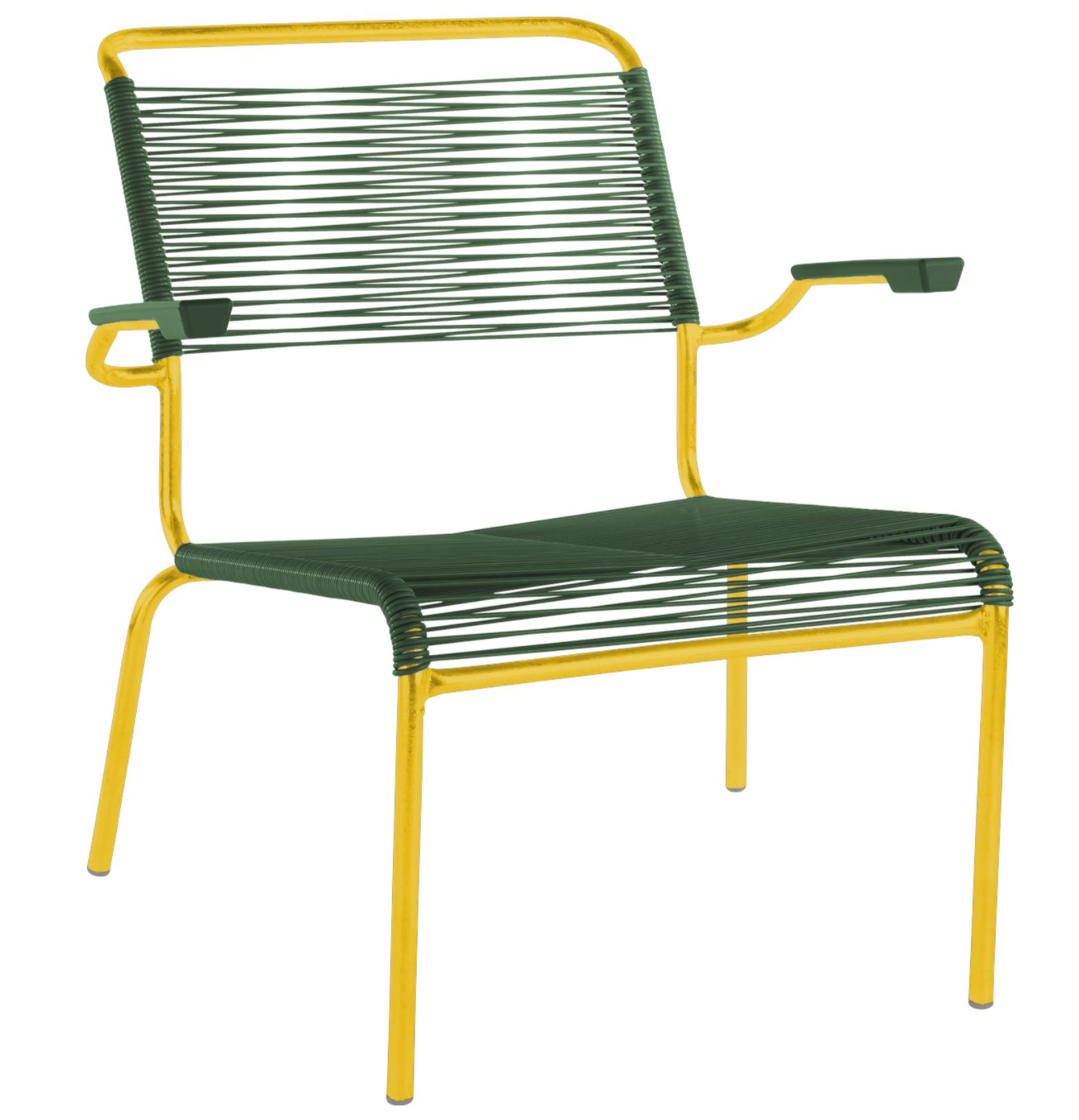 Säntis spaghetti lounger with armrests Schaffner / colour: fir green