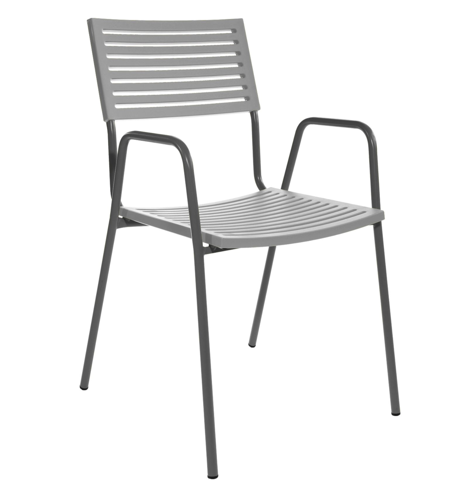 Lamello garden chair with armrests Schaffner / colour: aluminium