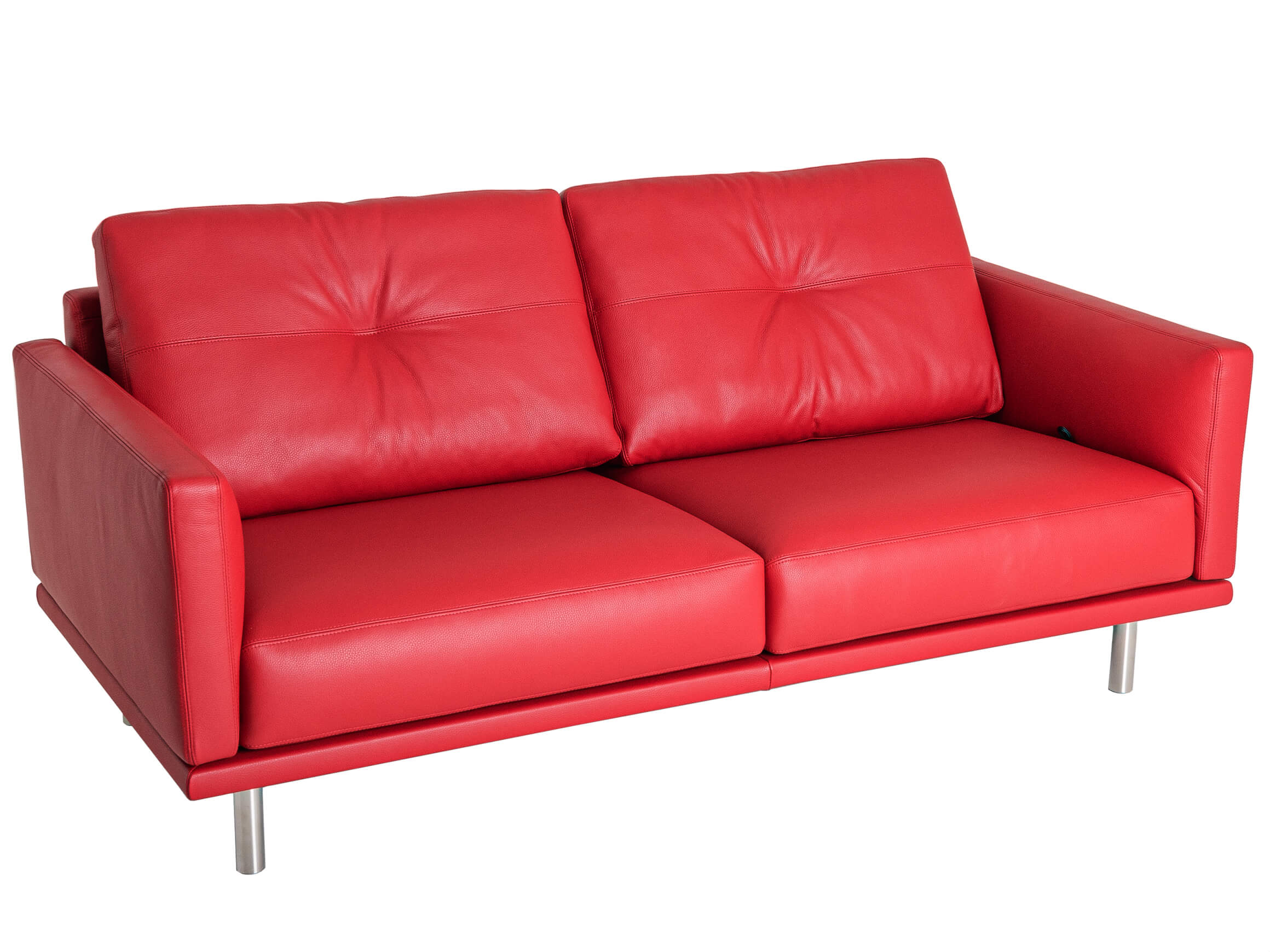Sofa Moris B: 178 cm Intertime / Farbe: Rot / Bezugsmaterial: Leder