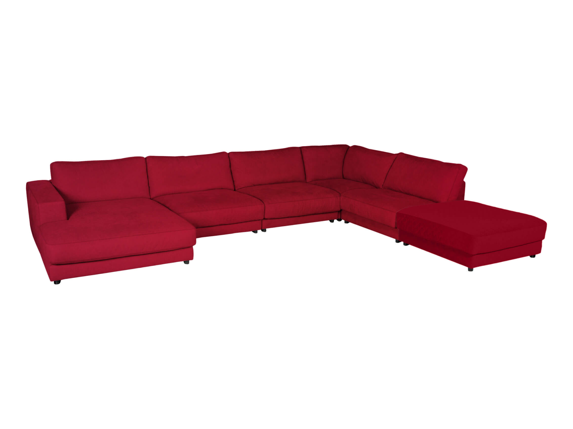 Corner sofa Havanna Basic Candy / Colour: Cherry / Material: Basic leather
