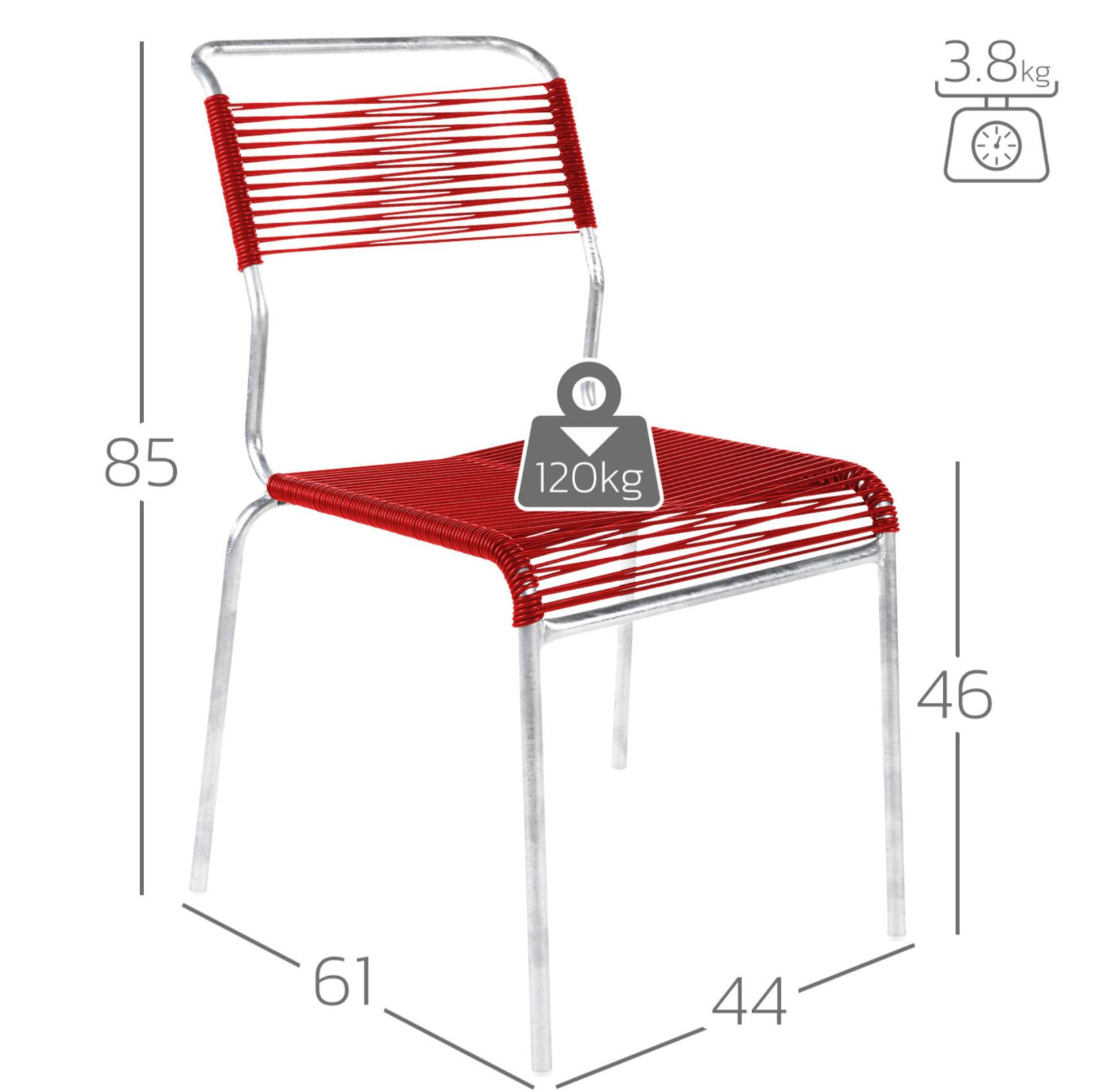 Säntis spaghetti chair Schaffner / Colour: anthracite