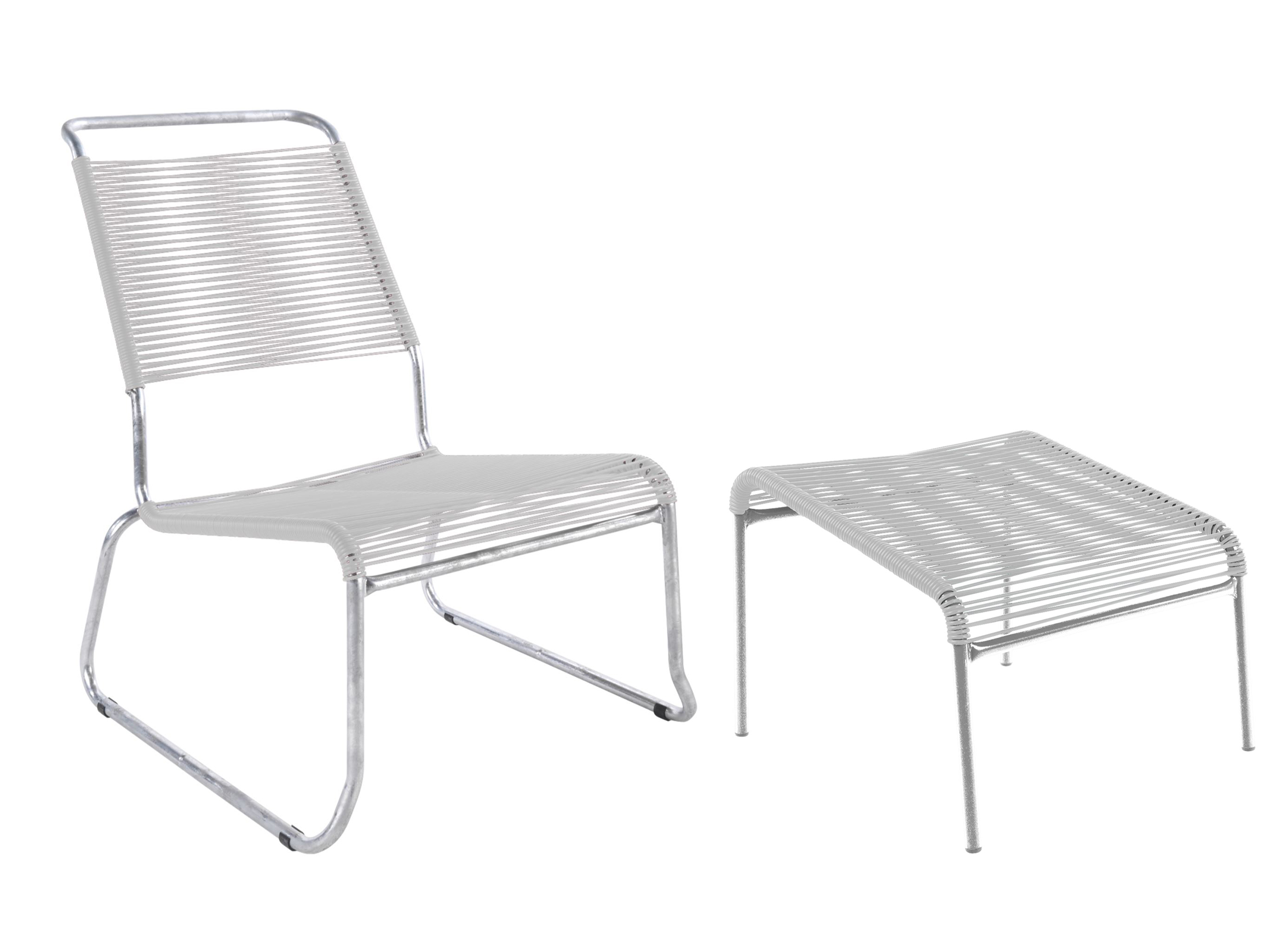 Spaghetti skid lounger high-back chair + Säntis stool Schaffner ...