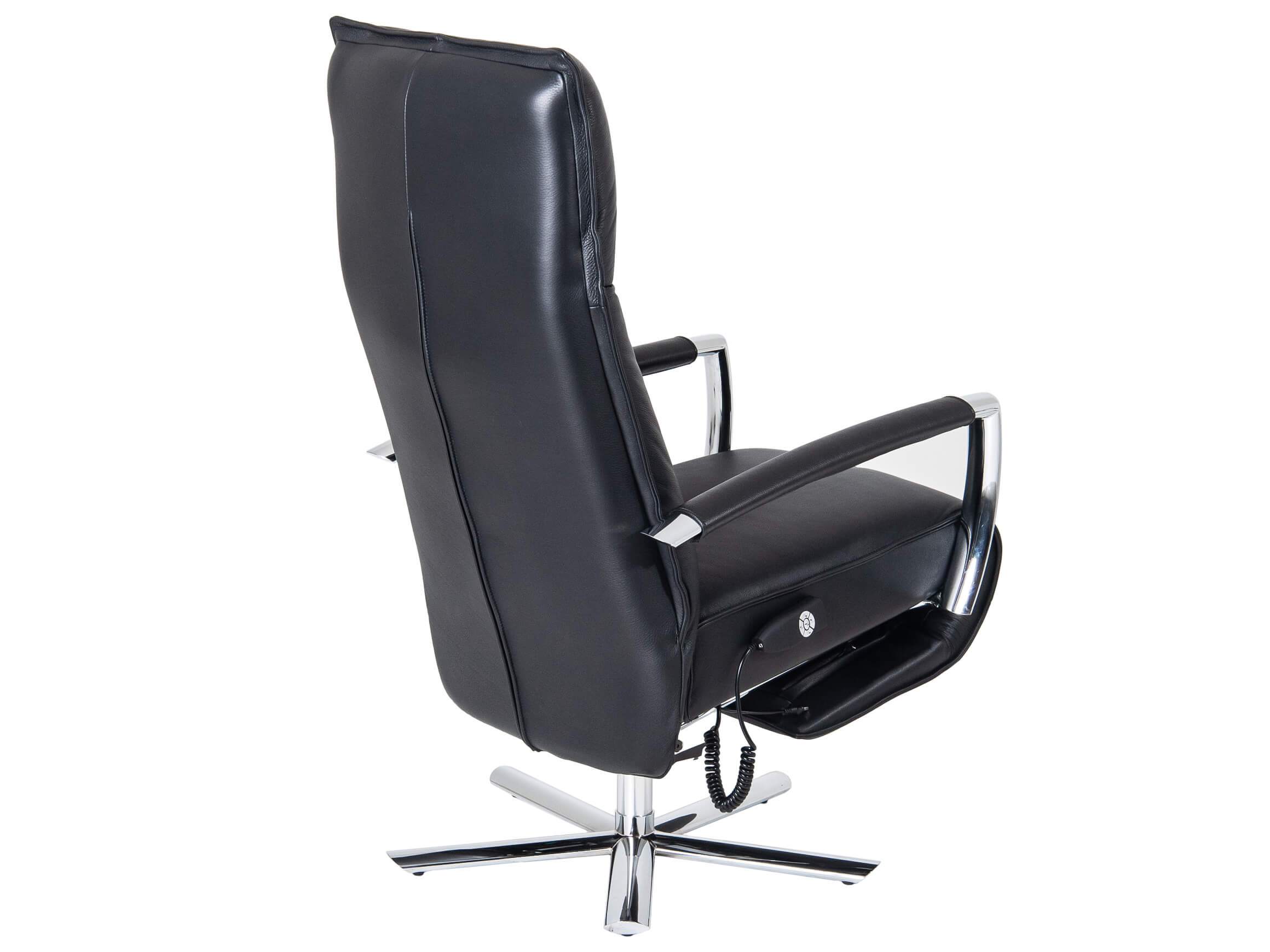 Relaxer Colin Motorisch Strässle / Farbe: Schwarz / Bezugsmaterial: Leder