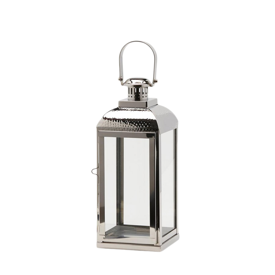 Laterne Metall Silber H: 47 cm Edg