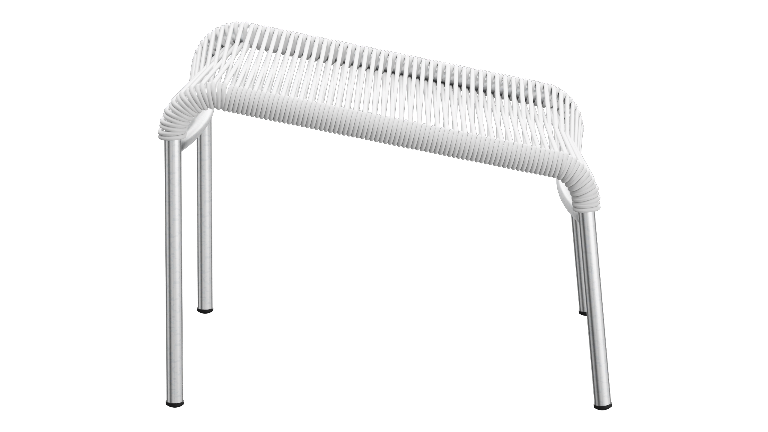 Tabouret Spaghetti Säntis galvanisé à chaud d'Schaffner / Couleur : blanc