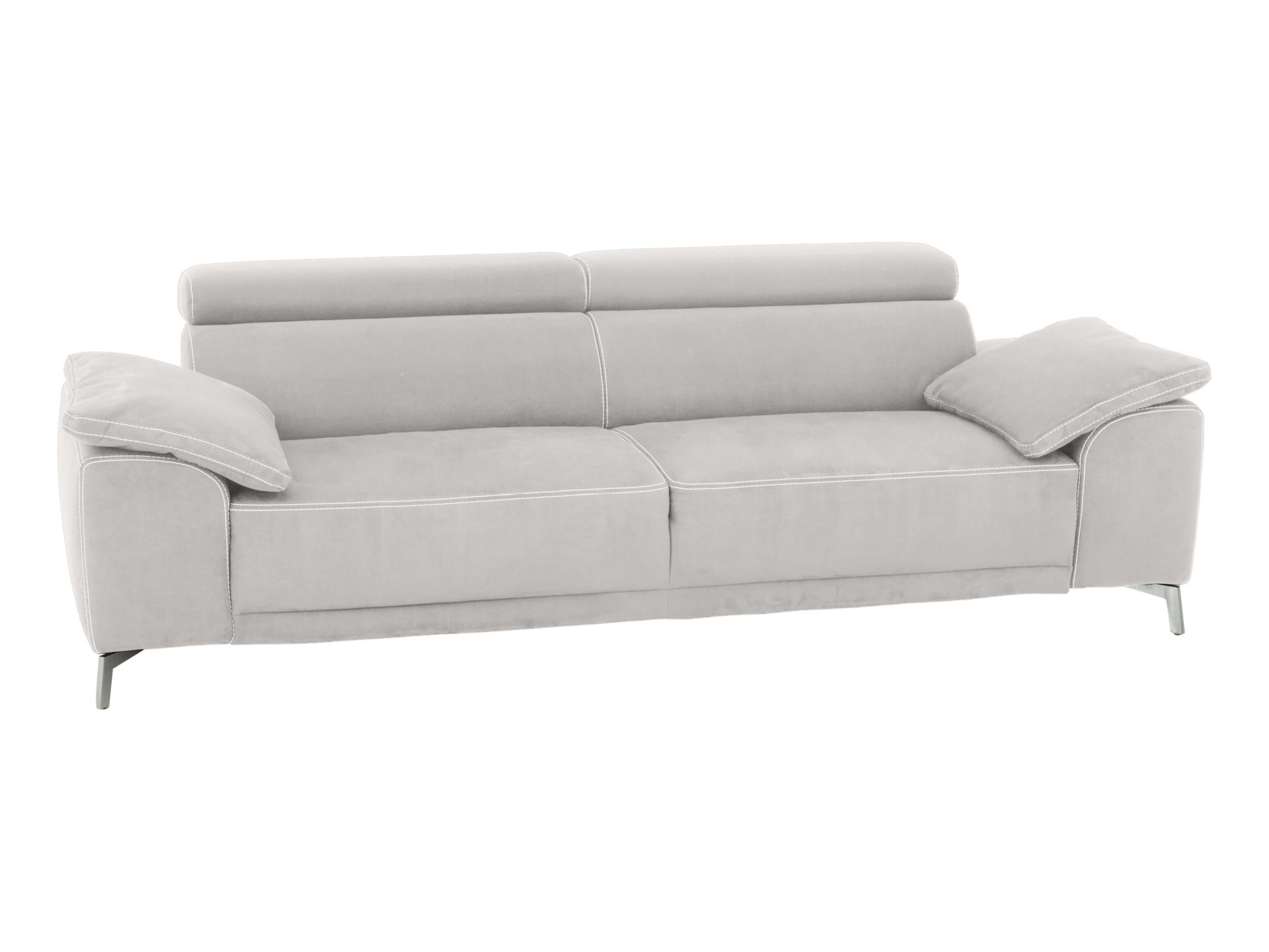 Lucio Basic sofa W: 242 cm Candy / Colour: Silver / Material: Basic fabric