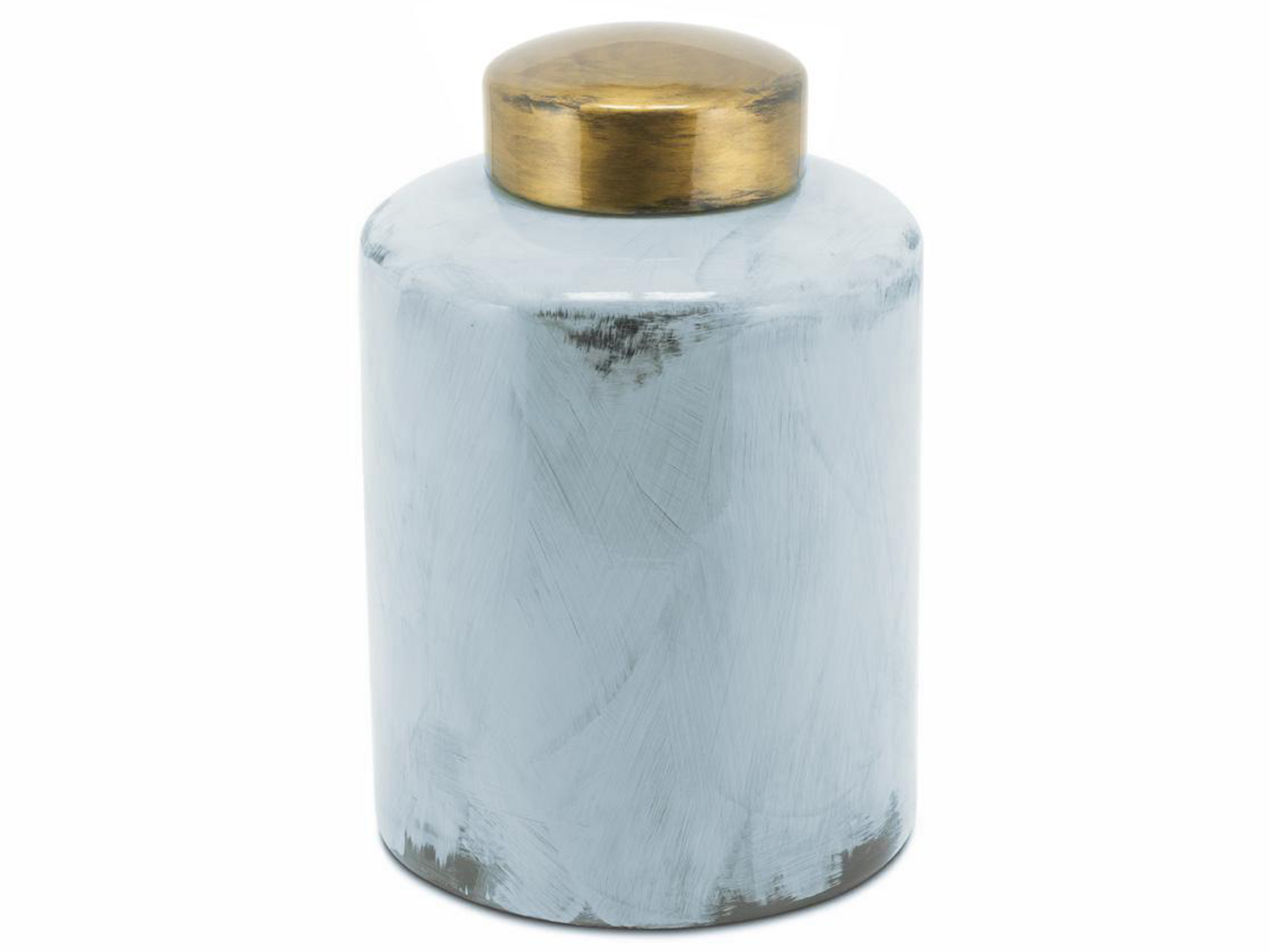 Gefäss Antik Optik mit Gold Deckel H: 30 cm Abhika