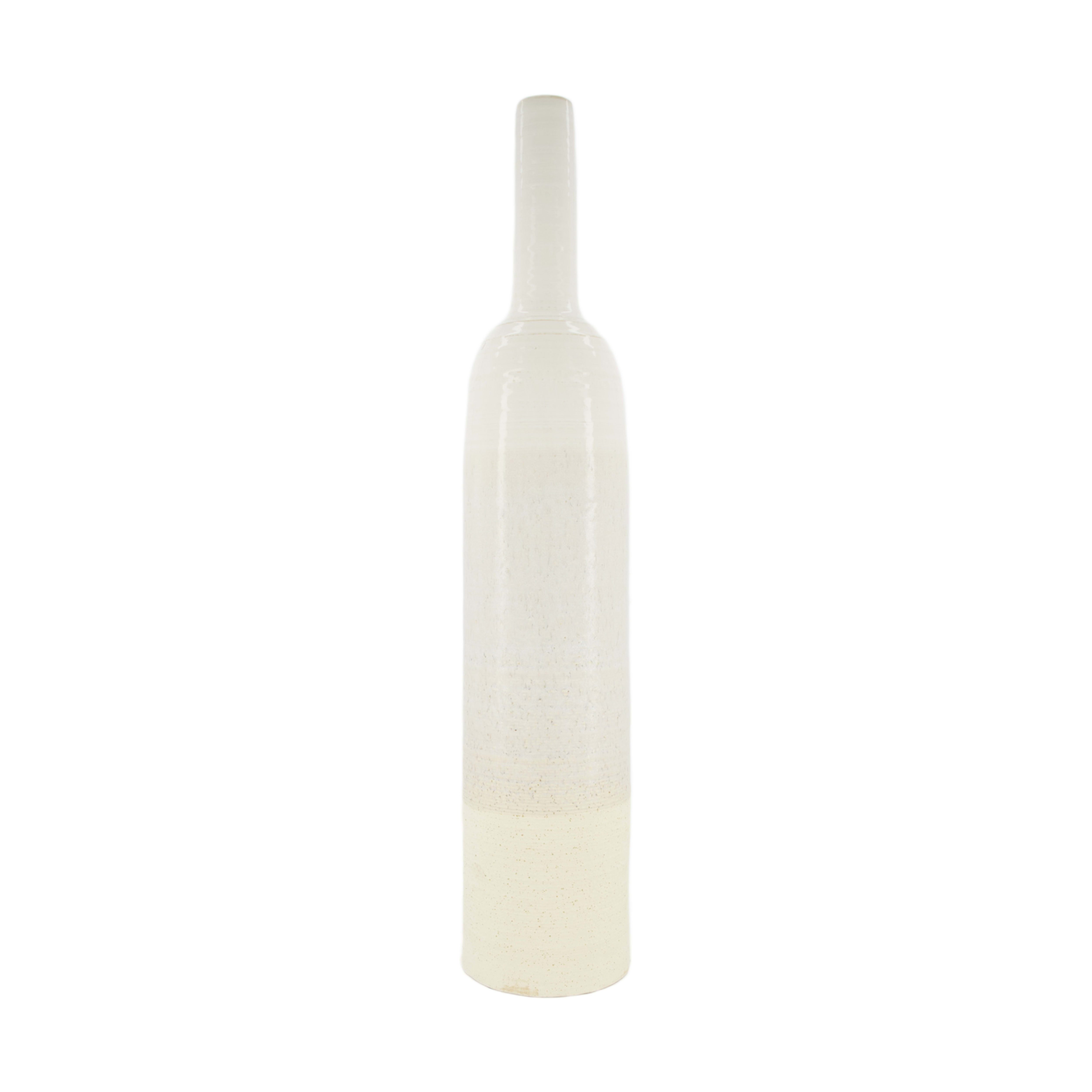 Vase Flasche, Keramik, Weiss H: 70 cm Decofinder / Farbe: