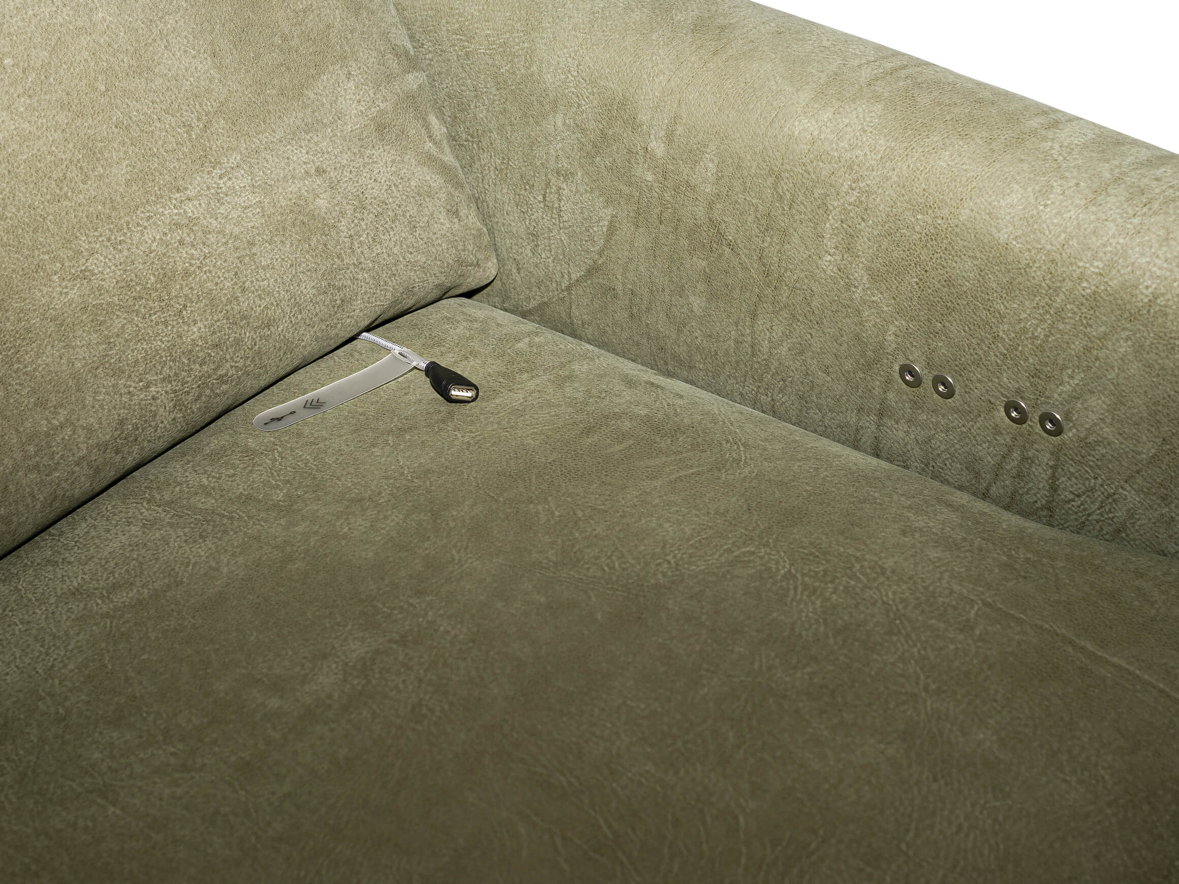 Sofa Valeria Rom / Farbe: Olive / Bezugsmaterial: Leder