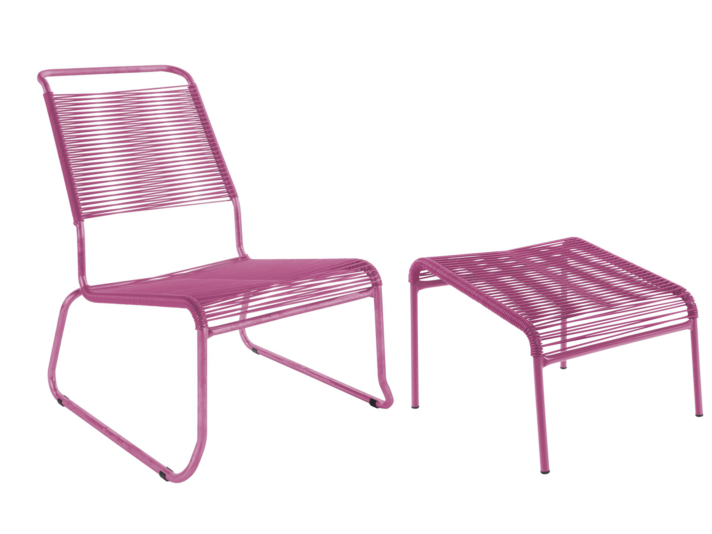 Chaise longue spaghetti à patins + tabouret Säntis Schaffner / Couleur ...