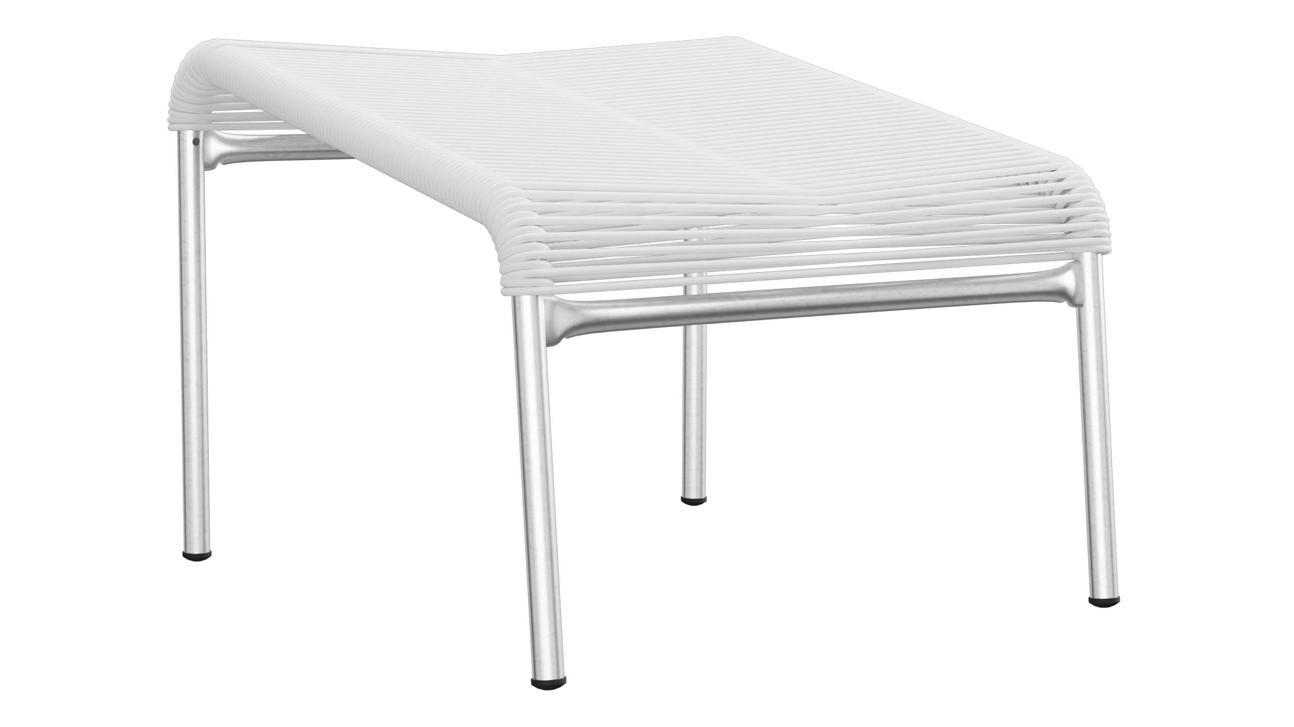 Tabouret Spaghetti Säntis galvanisé à chaud d'Schaffner / Couleur : blanc