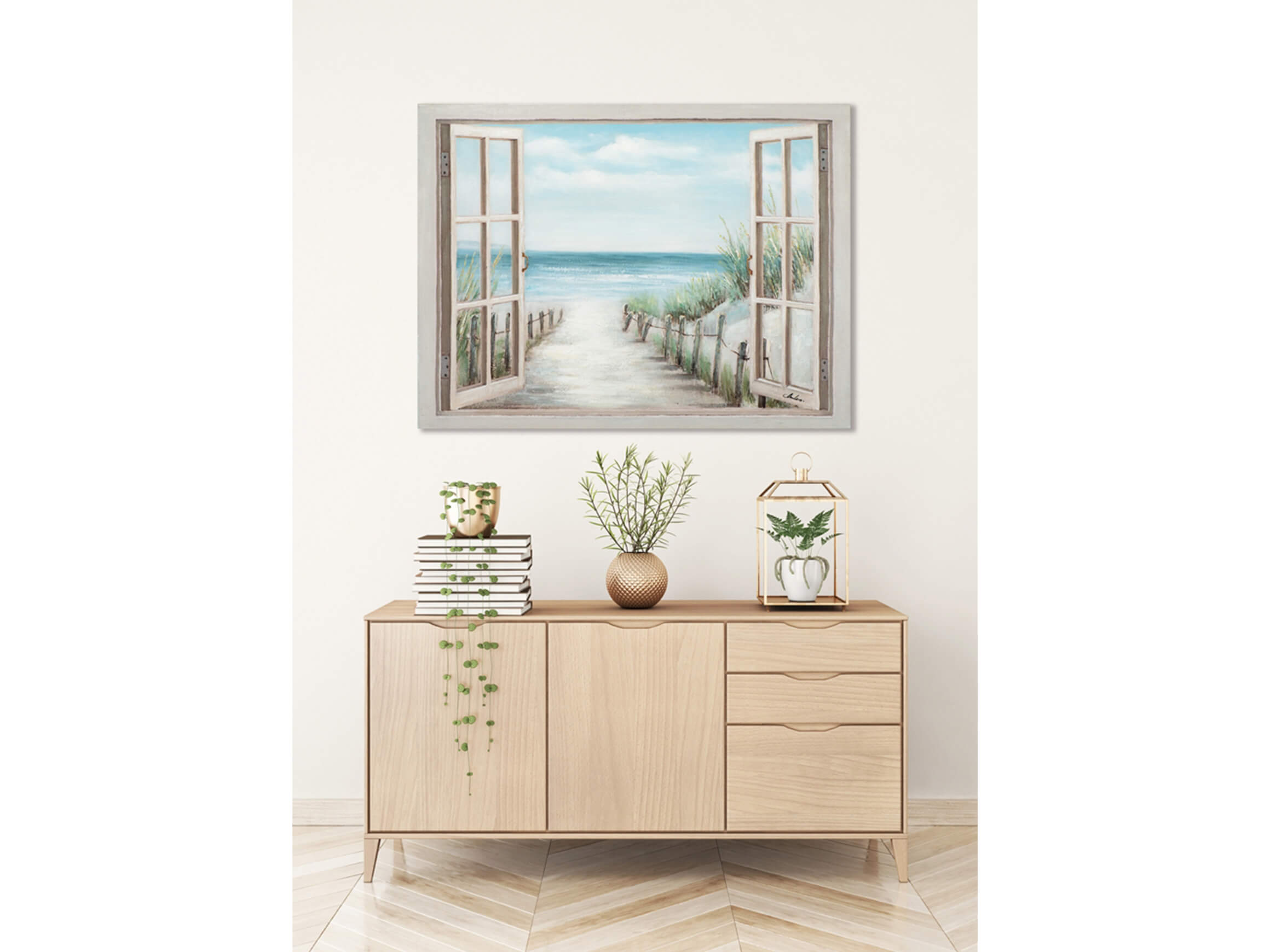 Bild Fenster mit Meerblick image LAND / Grösse: 120 x 90 cm