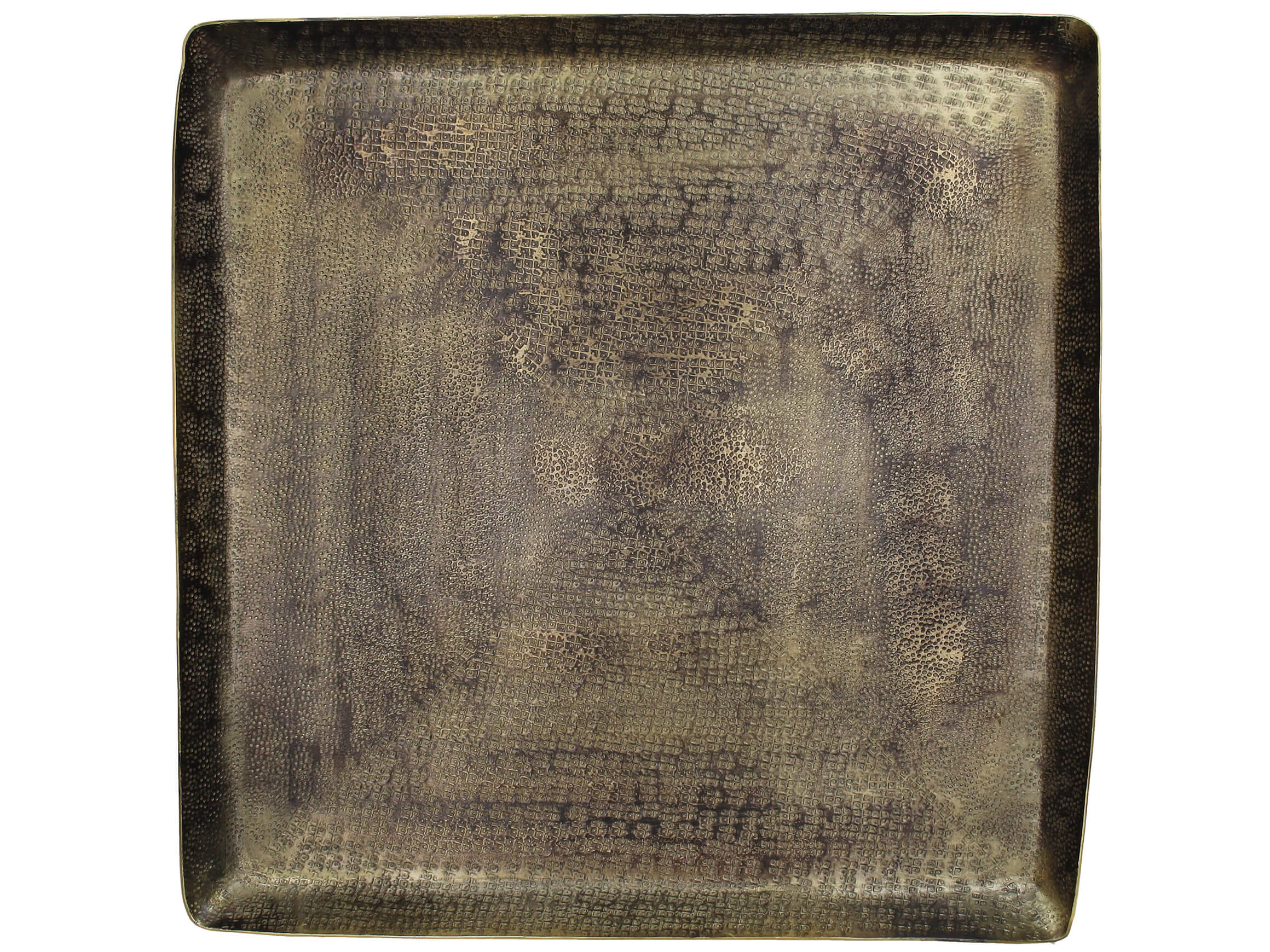 Tray aluminium old gold H: 4 cm Kersten / Colour: Gold grey