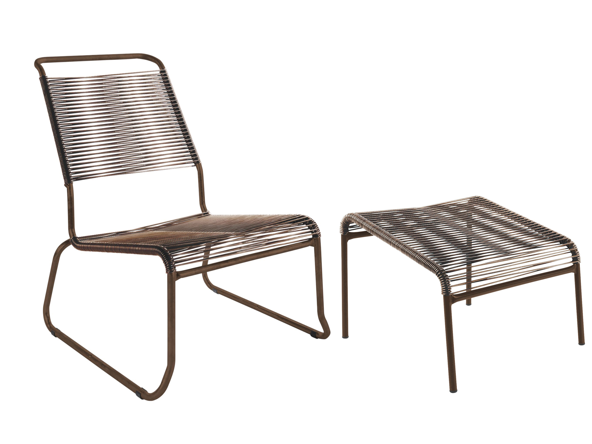 Spaghetti skid lounger high-back chair + Säntis stool Schaffner ...