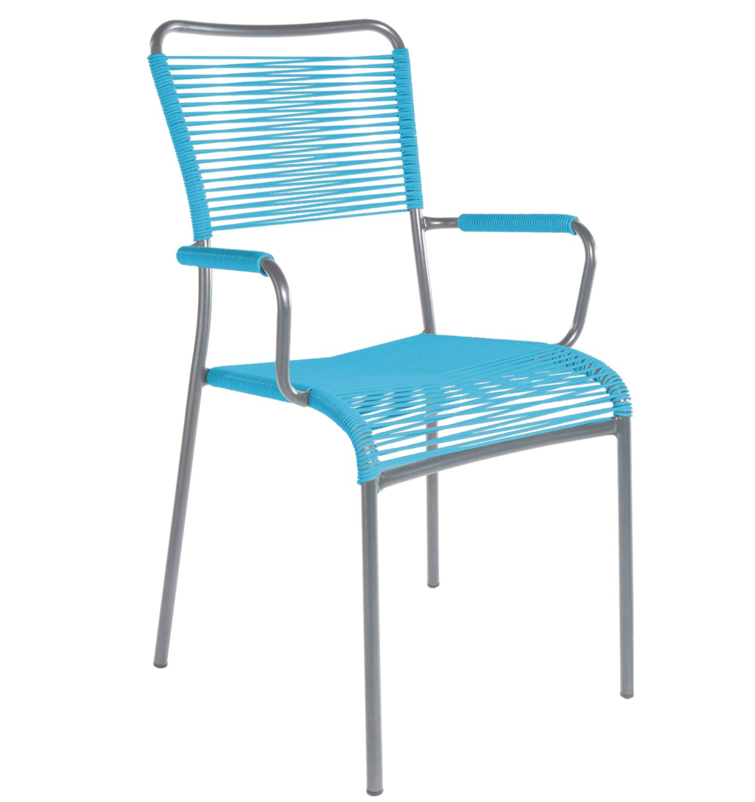 Mendrisio spaghetti chair with armrest Schaffner / colour: turquoise