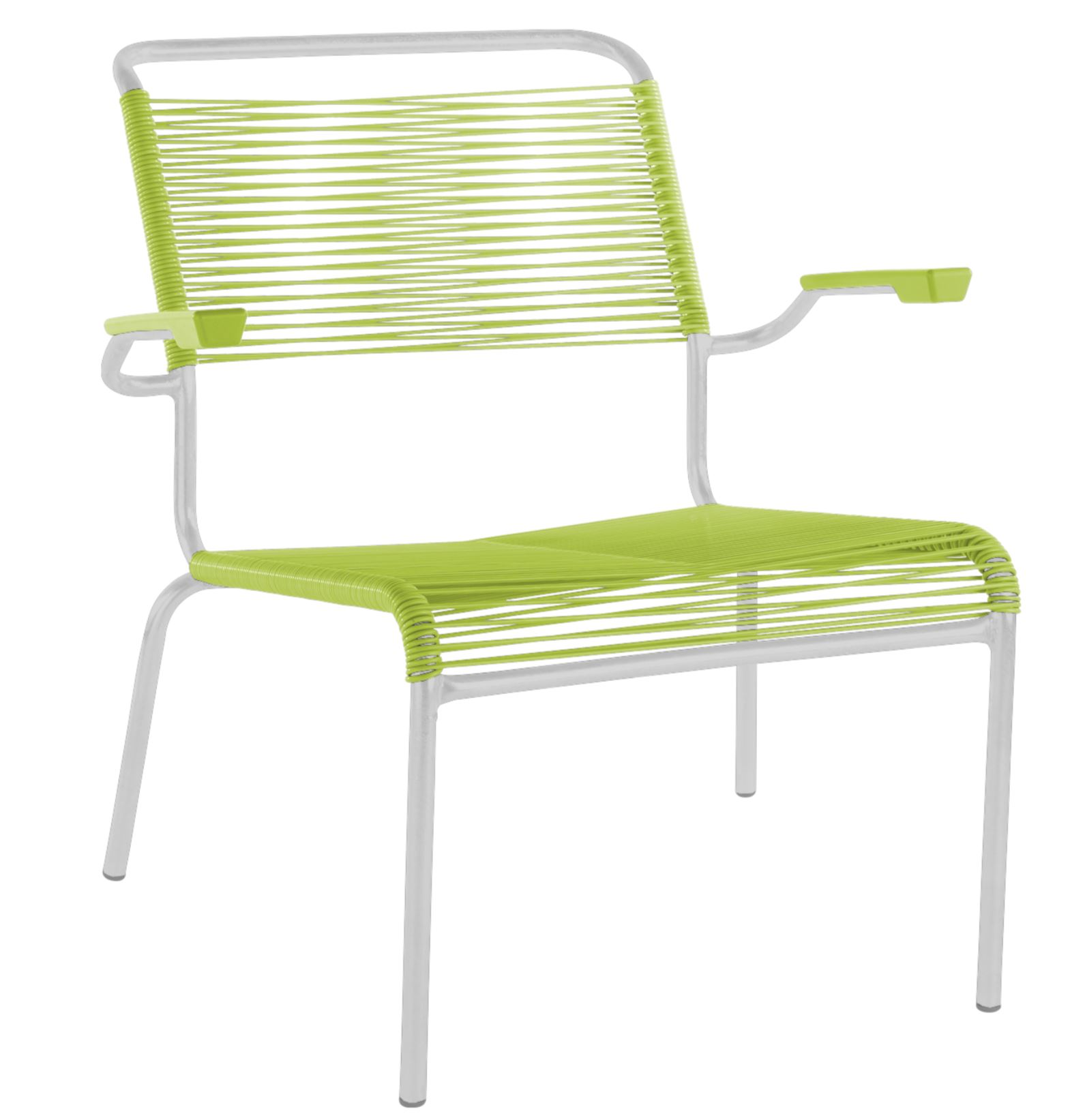Säntis spaghetti lounger with armrests Schaffner / colour: light green