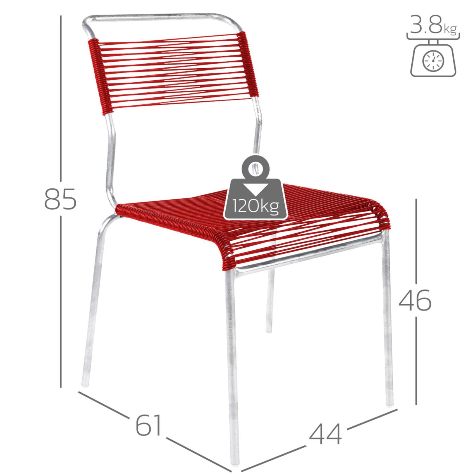 Säntis spaghetti chair Schaffner / Colour: anthracite