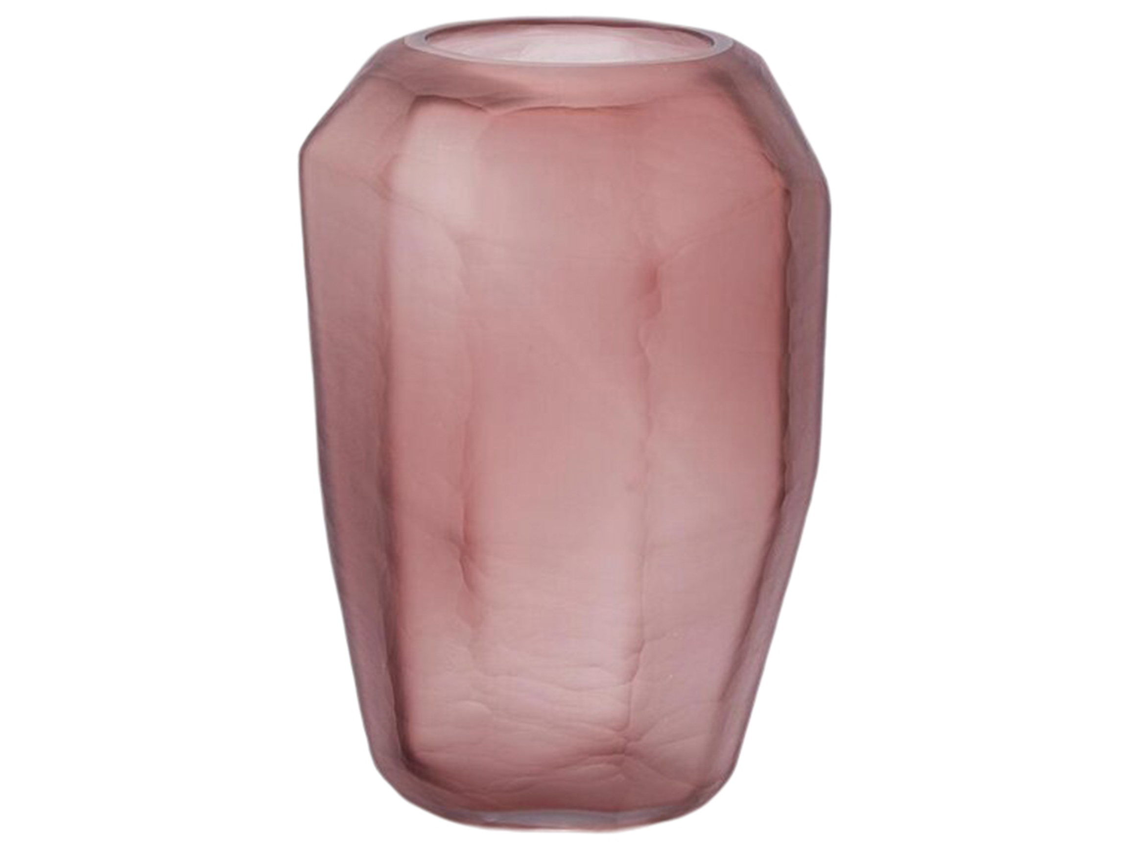 Vase Facetten Glas Matt Bordeaux H: 28 cm Edg