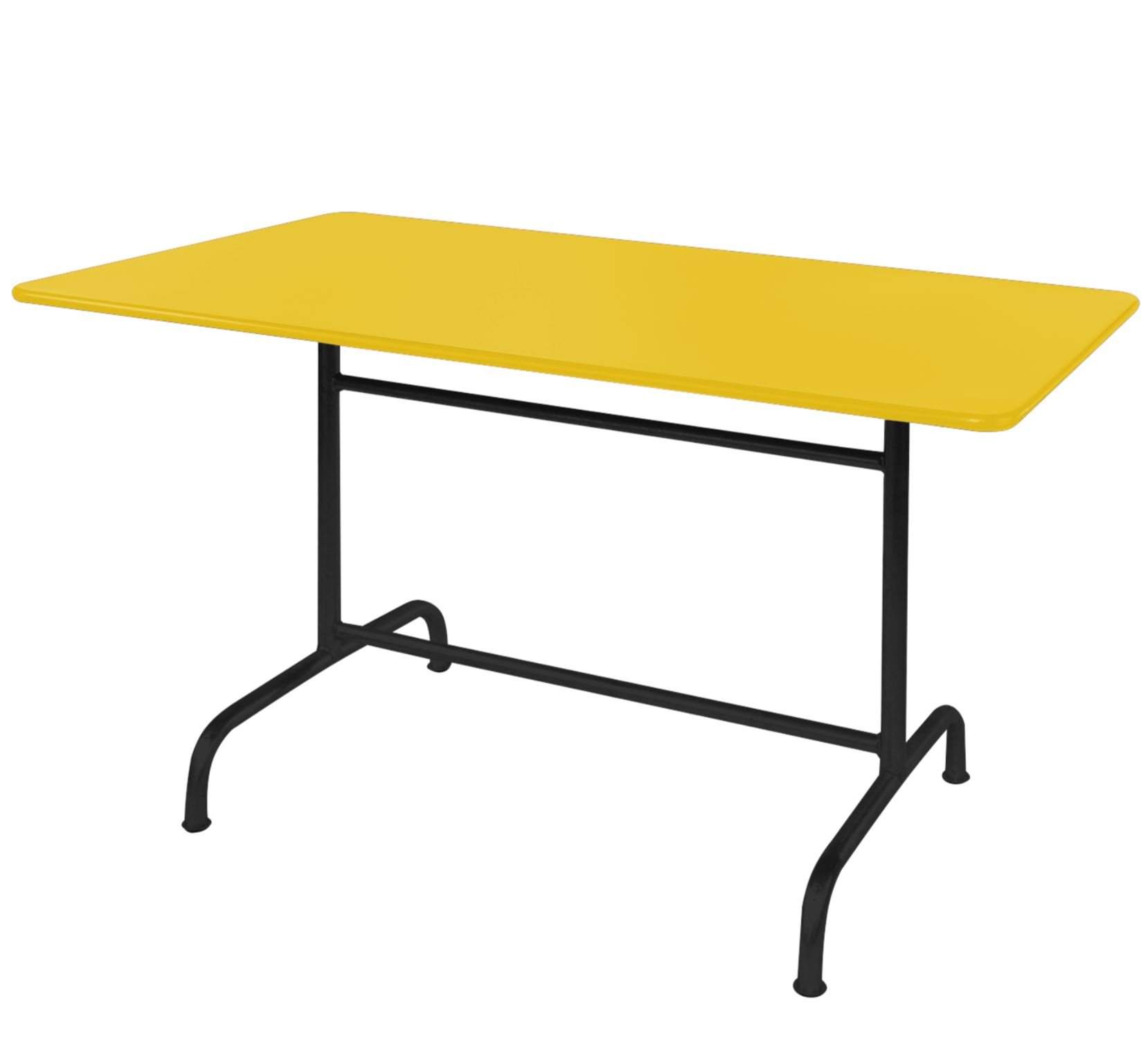 Rigi metal table Schaffner / Colour: yellow