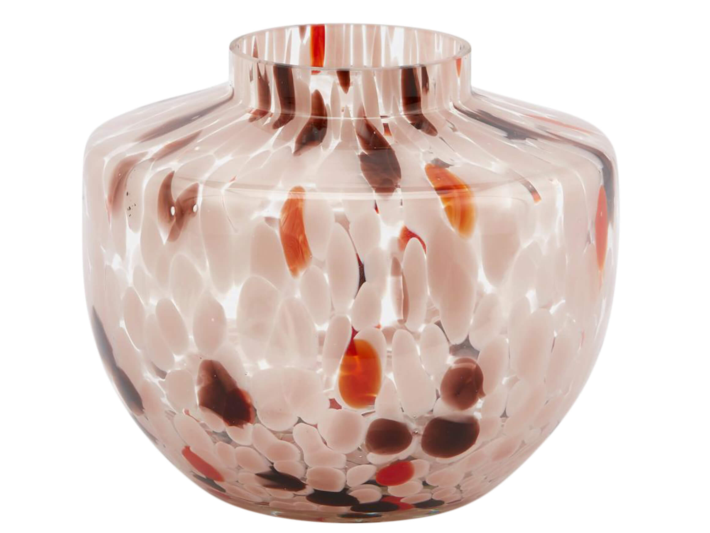 Vase Glas Getupft Rosa H: 17 cm Edg