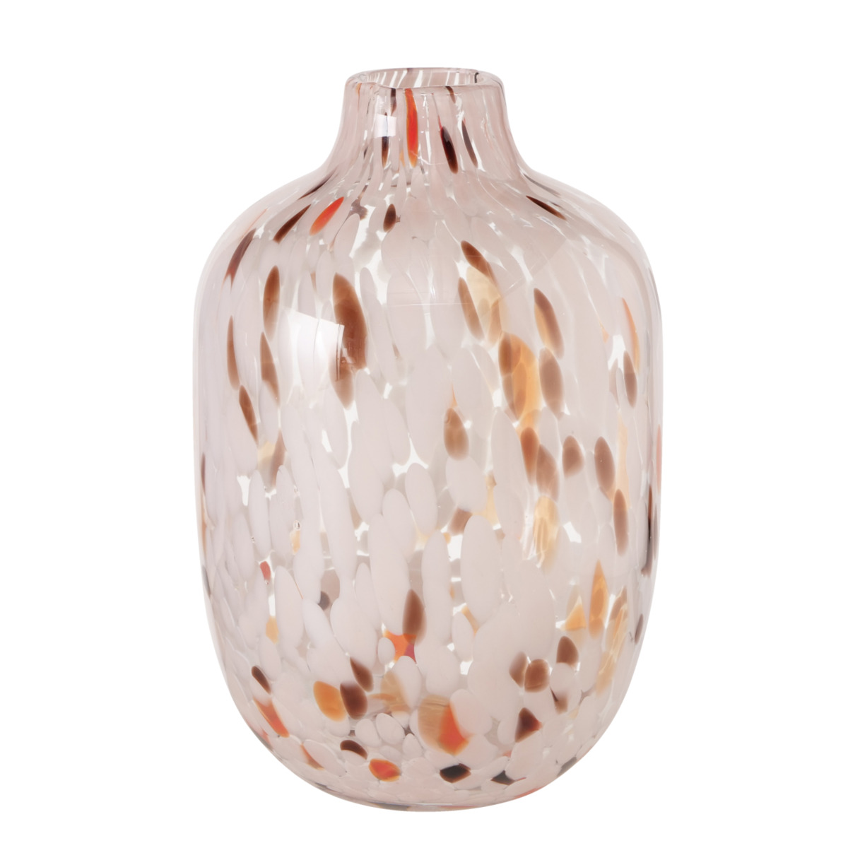 Vase Glas Getupft Rosa H: 12 cm Edg