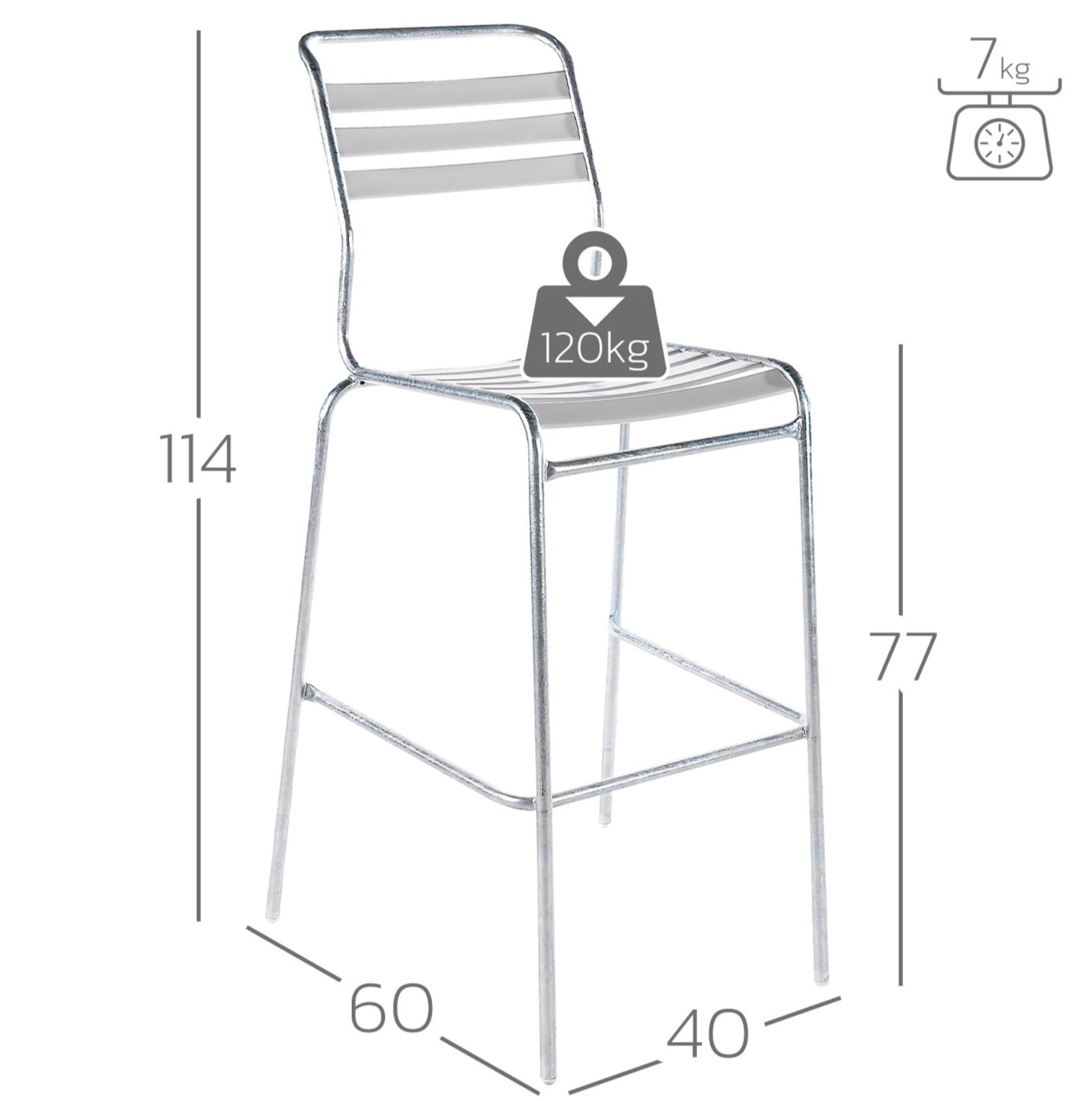 Säntis bar stool Schaffner / Colour: aluminium silver